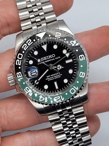 Seikmod GMTEIKO Sprite Bezel | Black Dial | Sappire | NH34 Aut | eBay