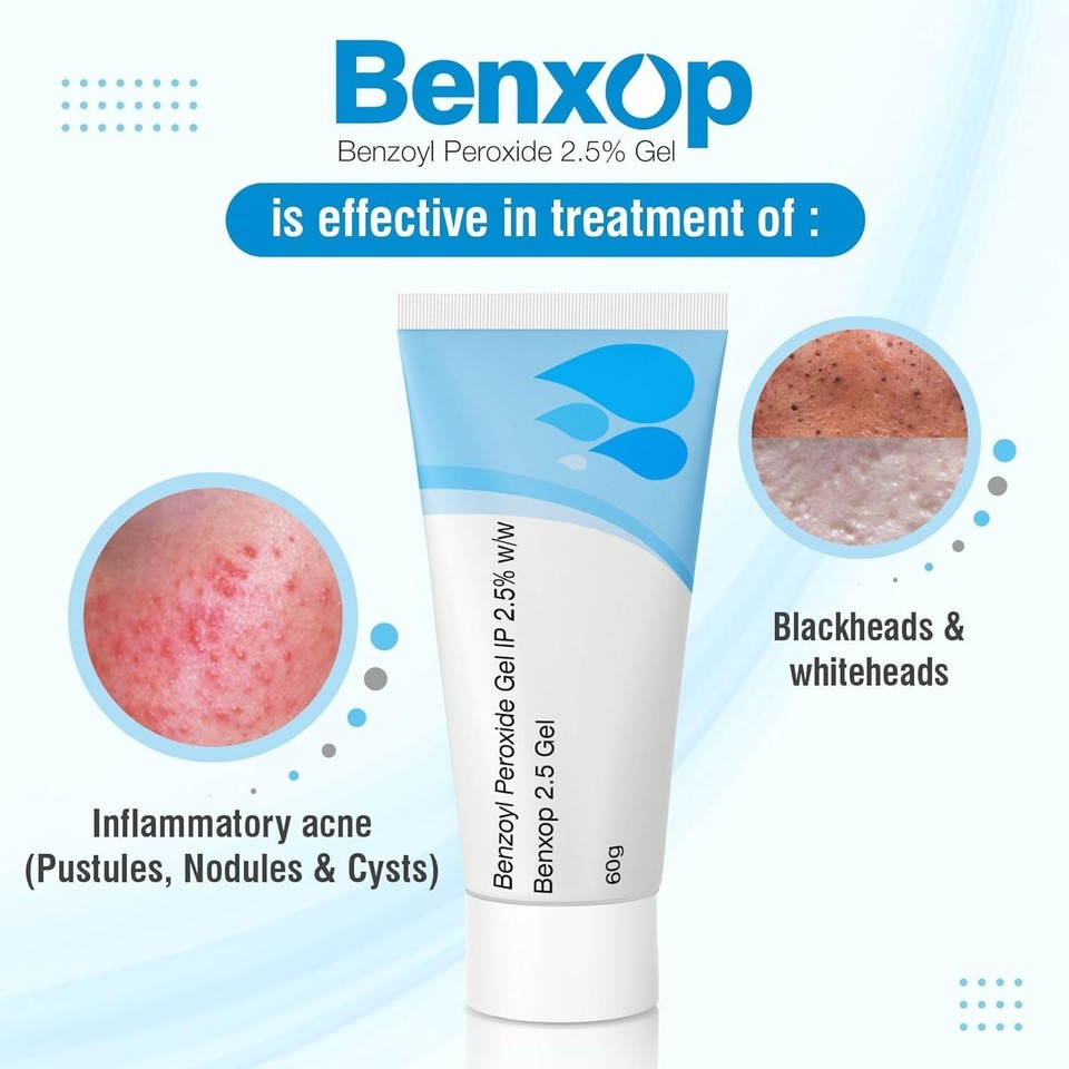 Benxop 2.5% Benzoylperoxid auf Wasserbasis Gel 60g für Akne | eBay