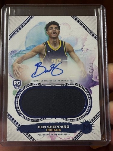 2024 Topps Motif Ben Sheppard RC Jersey Autograph Blue SP /35 Pacers | eBay