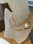 Joan Rivers Vintage Necklace Pearl Heart Estate Jewelry Pre-owned 30 ...
