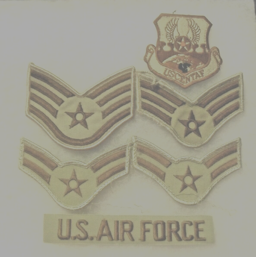 DESERT WARS AF TAN & BROWN LOT TAPES, CHEVS & USCENTAF PATCH MOST OFF ...