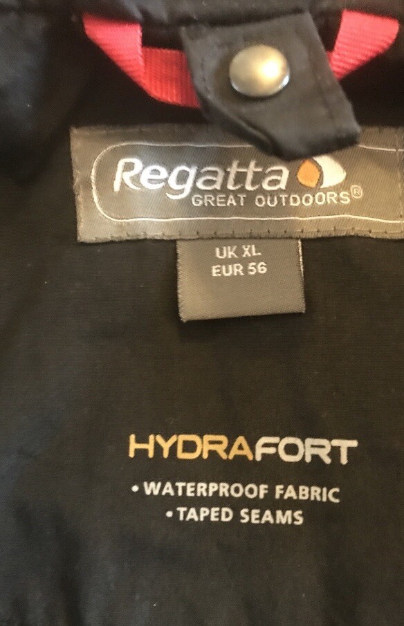 Mens Regatta Black Grey Hydrofort Waterproof Coat Size XL | eBay UK