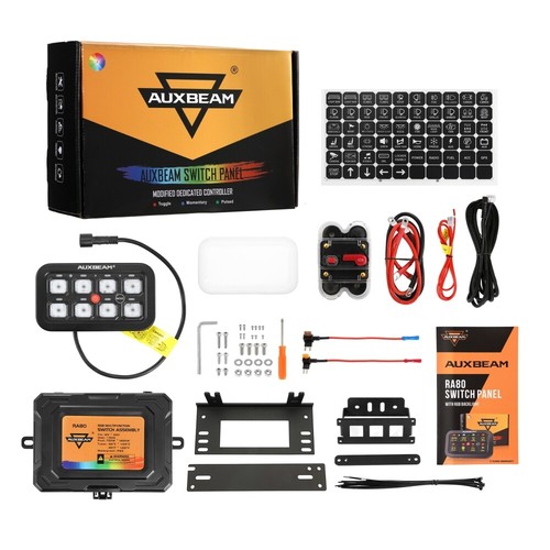 AUXBEAM 8 Gang Work Light Pods Switch Control Relay System RGB Panel ...