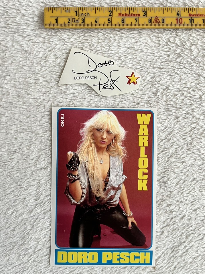 DORO PESCH 1986 WARLOCK POP STICKER #1 Swedish Music magazine Okej ...