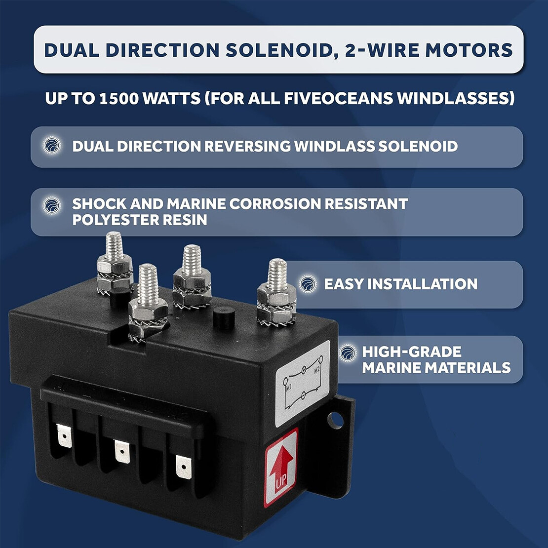 Anchor Windlass Reverse Solenoid Control Box For Marine Boat 1500W 12V ...