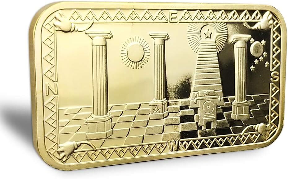 Freemason Coin Masonic Pillars, Square & Compass, 315 Engraving Masonic ...