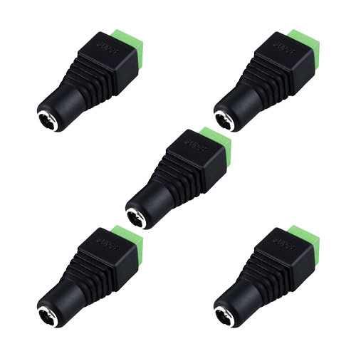 5pcs CCTV Female DC Power Adapter Plug to Terminal Block Coax Cable ...