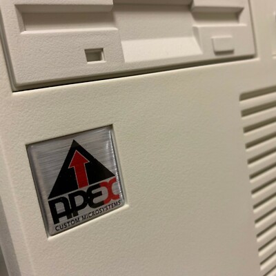 Custom Vintage 386 486 Computer Case Badge Domed Sticker Retro PC APEX ...