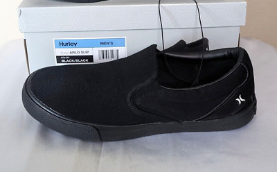 New Hurley Men's Arlo Canvas Low Top Slip On Shoes Sneaker Black Size 8 ...
