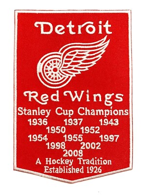 Detroit Red Wings Stanley Cup Champions Banner Jersey Patch | eBay