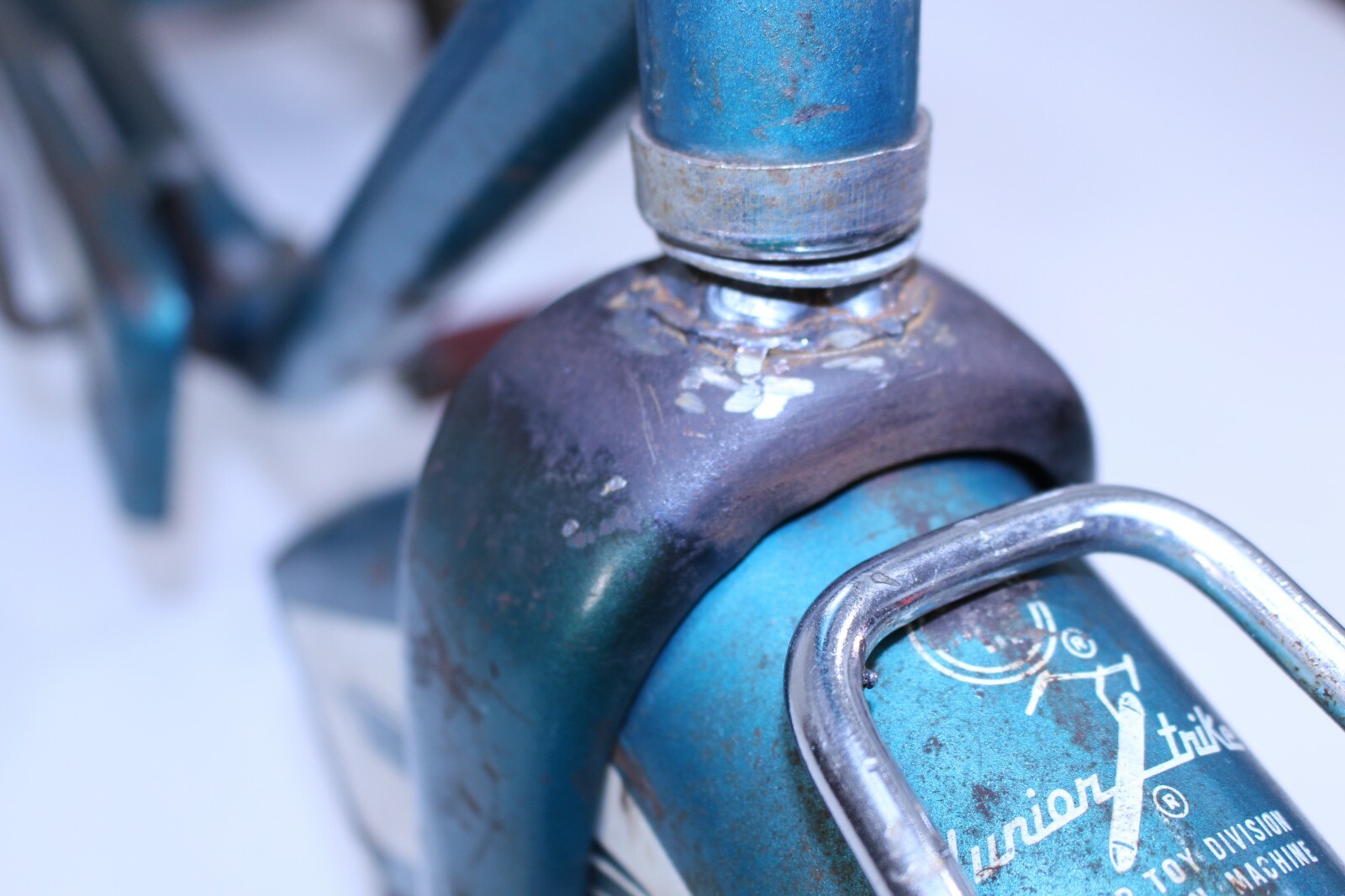 VTG AMF Junior Trike Atomic Age MCM Teal Toy Steel Rocket Prototype ...