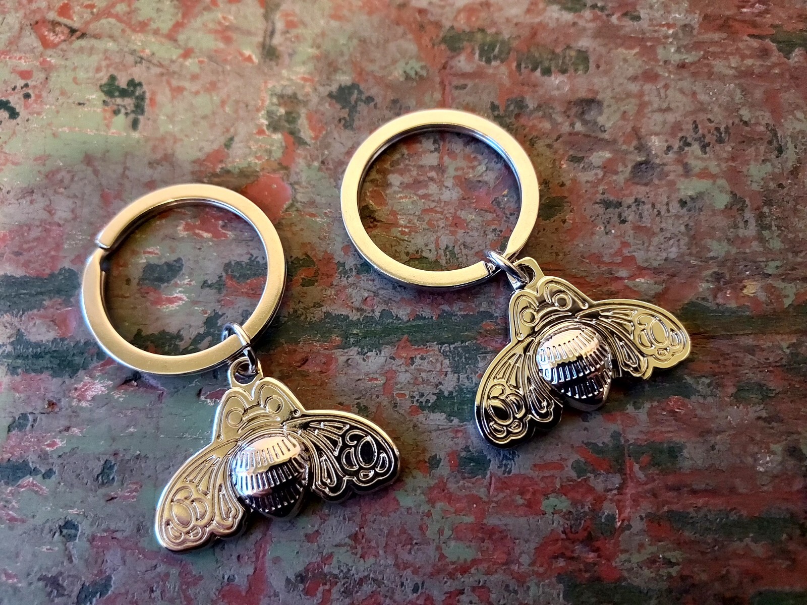 Patron Tequila Silver Metal Bee Keychains*Set Of 2* New in Package | eBay