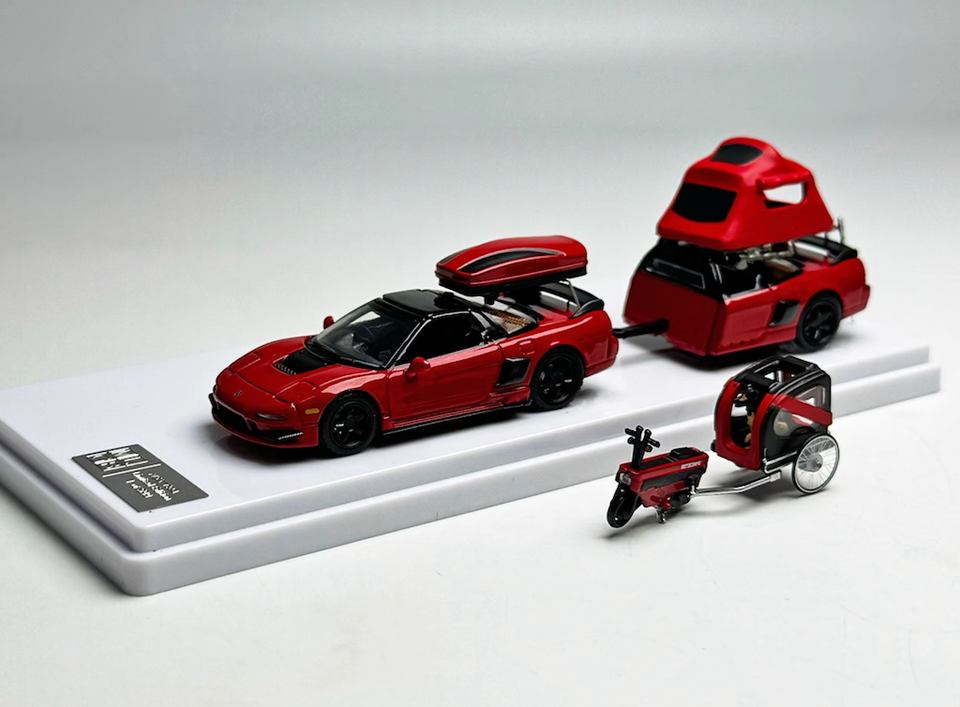 ZD MLGB 1:64 JDM Red NA1 NSX TRA Camper Trailer Sport Model Diecast ...