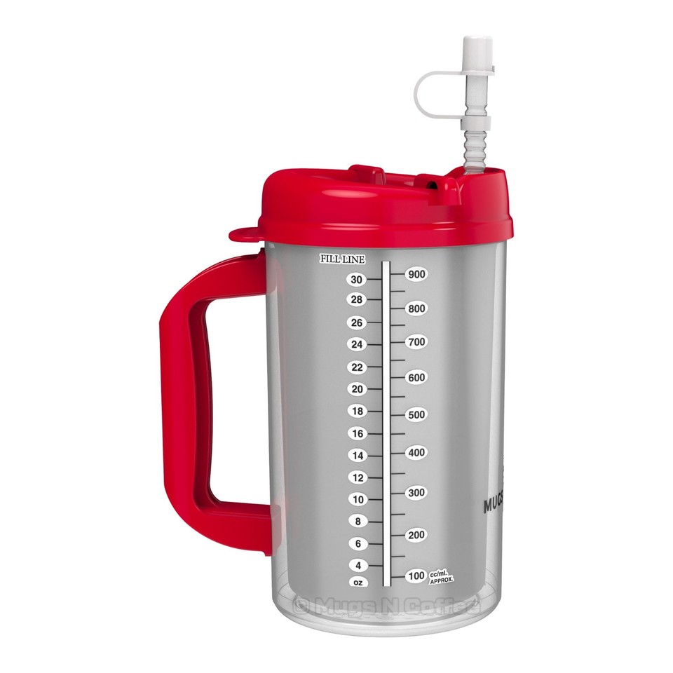 32 oz Hospital Mug – Red – Insulated Cold Drink Travel Mug – BPA-Free ...
