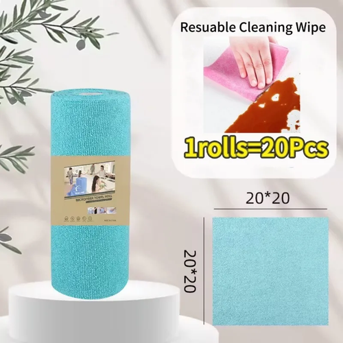Reusable Cleaning Wipe Household Kitchen Cloth Microfiber Towel Rolls ...