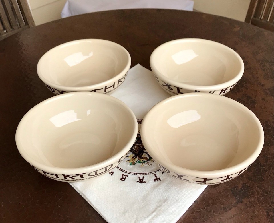 4 True West Westward Ho Rodeo Pattern Western Soup Bowls | eBay