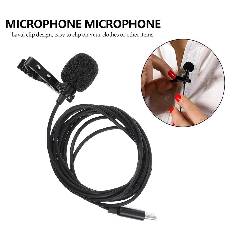 USB-C Lavalier Microphone Lapel Microphone Phone Recording Mic USB ...