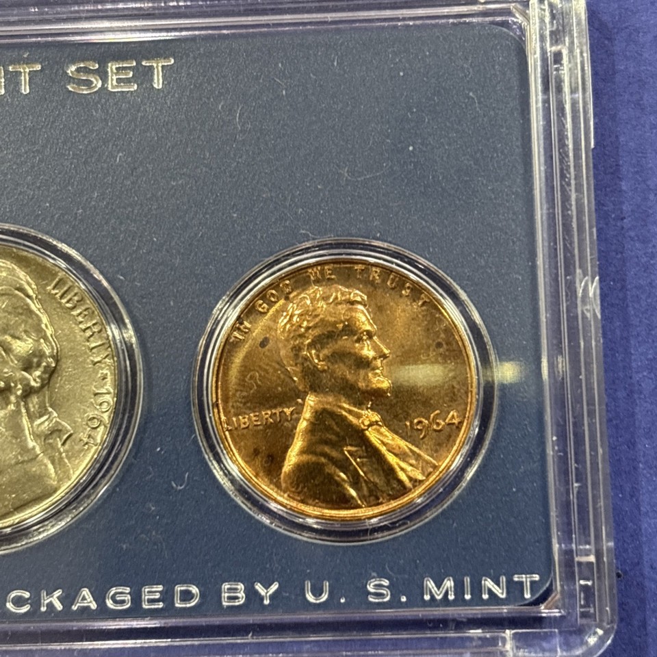 1964–P US MINT COIN SET 90% SILVER, UNCIRCULATED, CASE + Box not sms ...