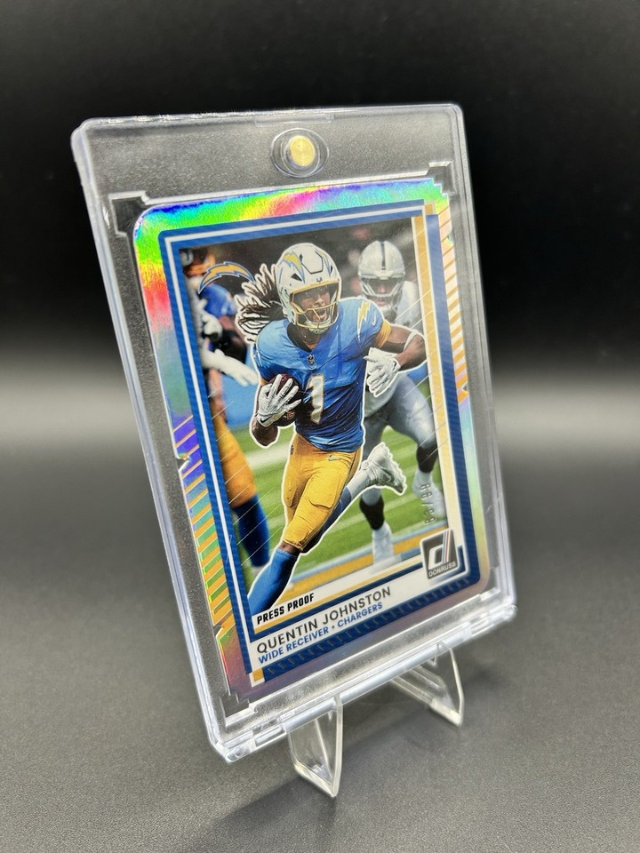 🔥🔥 2025 Donruss Quentin Johnston #/99 HOLO Die Cut Press Proof Chargers ...