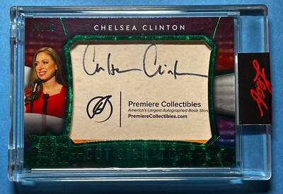 CHELSEA CLINTON 2020 DECISION CUT SIGNATURE AUTO GREEN FOIL CARD 01 / ...