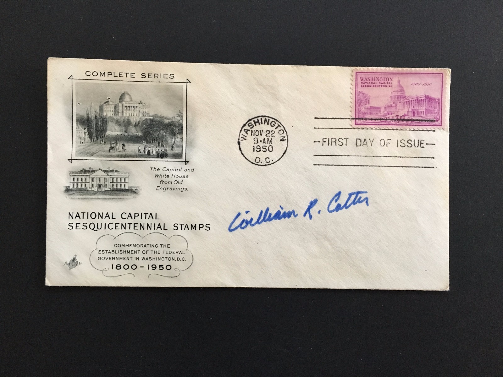 William R. Cotter Hand Signed Congressman Autograph First Day Issue ...