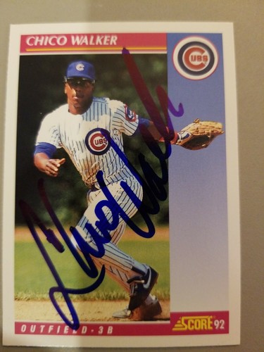 Chico Walker autographed baseball card (Chicago Cubs) 1992 Score #578 ...