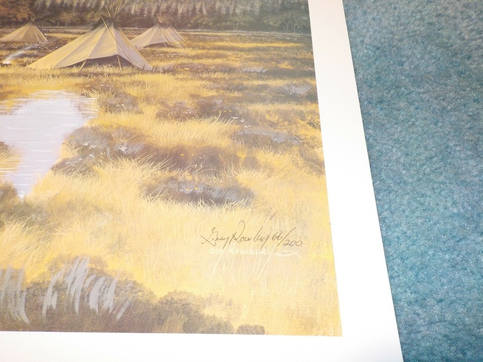 Artist Guy Rowbury Signed Autographed Print Teepee Mountains Limited ...