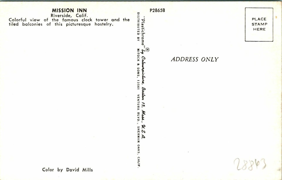 Riverside CA Mission Inn Clock Tower Postcard Unused (28843) | eBay