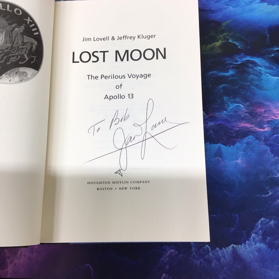 JIM LOVELL. LOST MOON. SIGNED HARDBACK BOOK. NASA APOLLO 13 MISSION ...