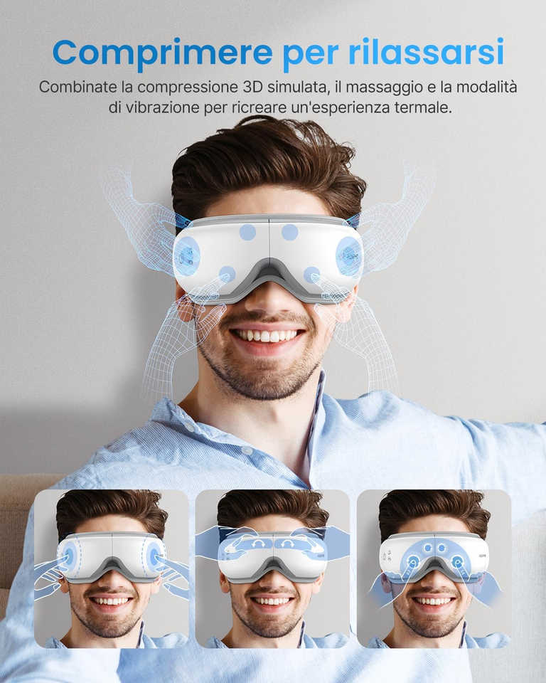 Eyeris 1 - Massaggiatore per Gli Occhi Con Riscaldamento, Maschera ...