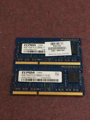 ELPIDA 8GB (2x4GB) 1Rx8 PC3-12800S DDR3 SODIMM Laptop Memory RAM | eBay