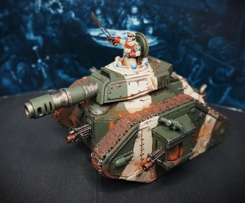 Cadian Leman Russ Battle Tank + Commander painted Warhammer 40k Astra ...