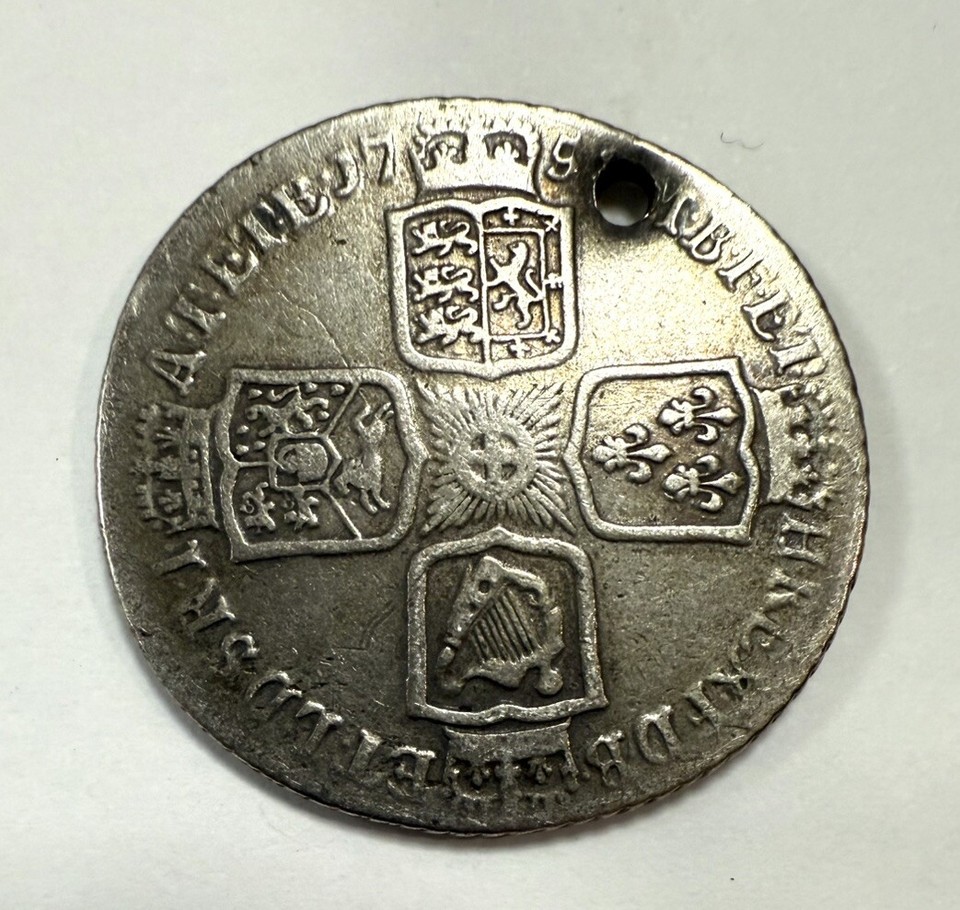 1750 George II Silver Shilling – Fine (Pierced) – Pre‑Decimal Rare ...