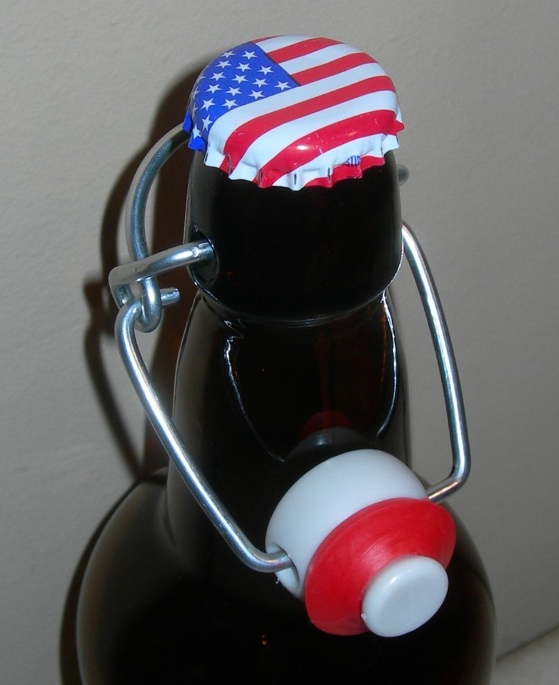 BEER BOTTLES 24 EZ CAP AMBER GLASS SWING-TOP SODA 16oz FLIP TOP EZCAP ...