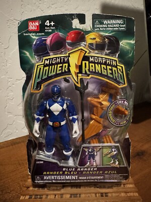 Bandai Mighty Morphin Power Rangers Action Figure with Blue Dino Flyer ...
