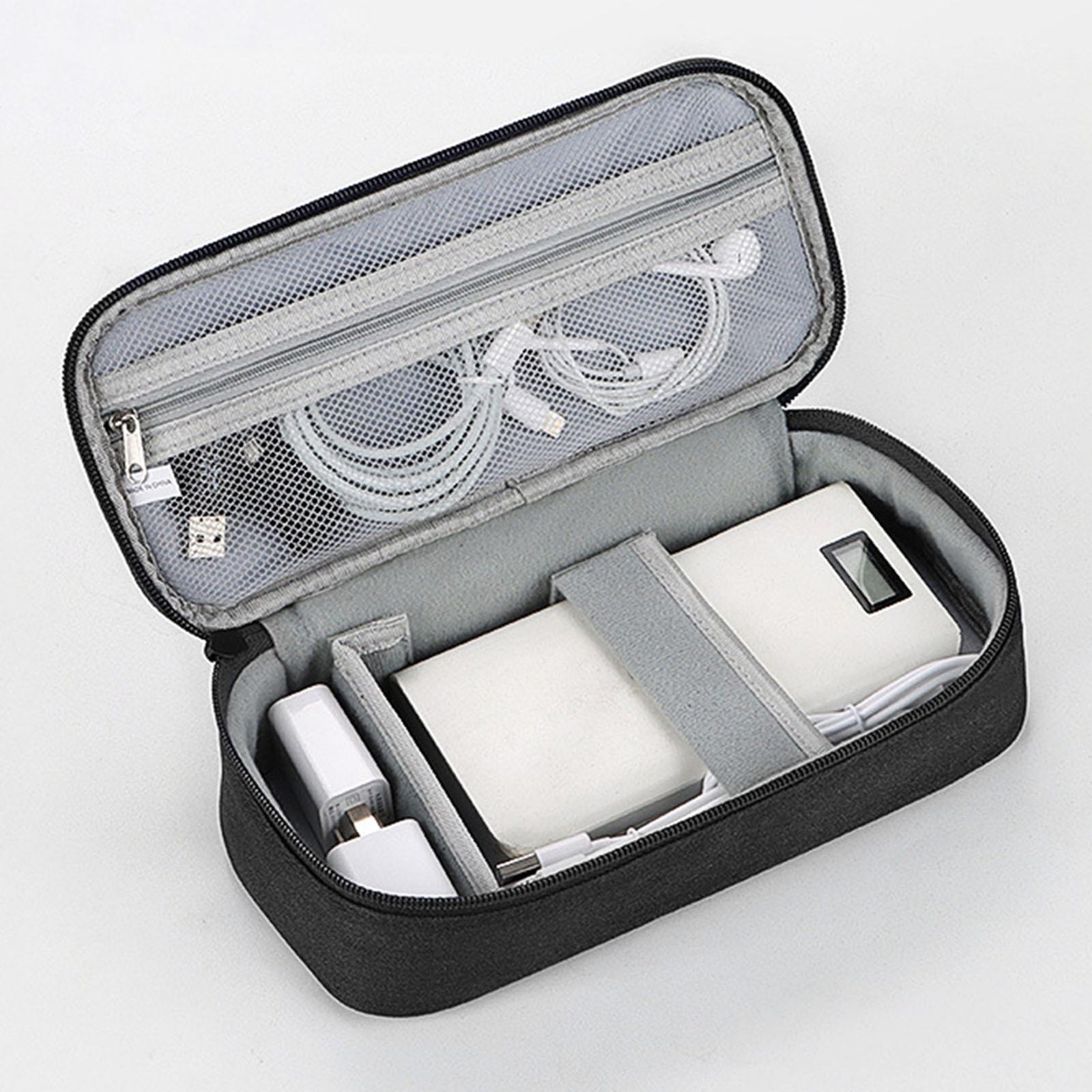 Power Bank Pouch Mesh Interlayer Storage Space-saving Data Line Bag | eBay