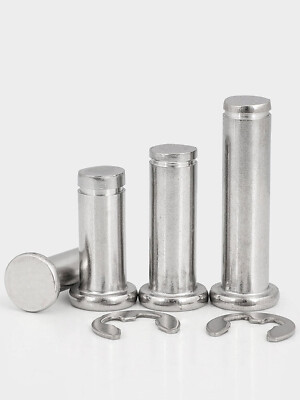 304 Stainless Steel Flat Head Grooved Pin With Retaining Ring M3 M4 M5 ...