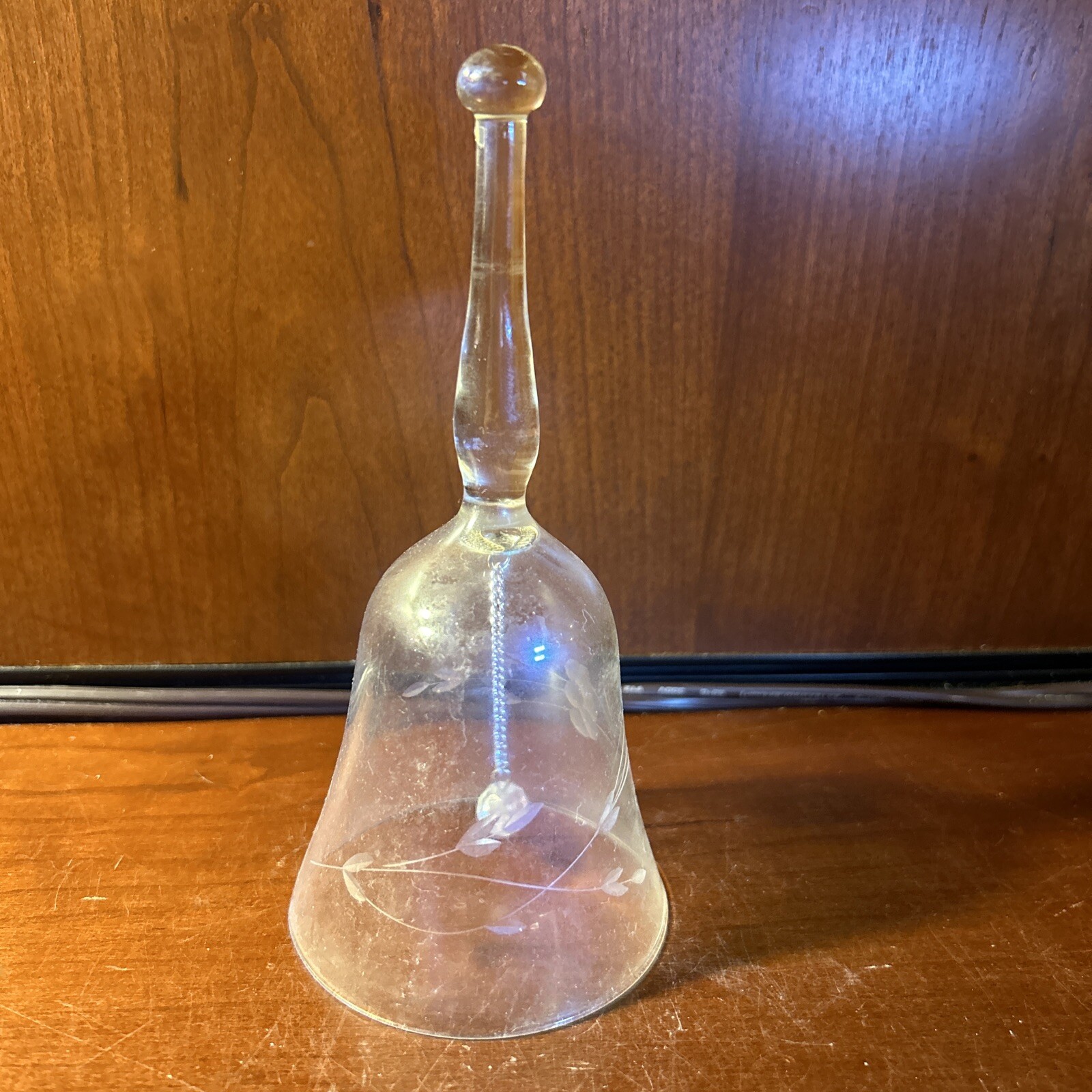 Princess House Heritage Etched Clear Crystal Glass Dinner Bell 6” Tall ...