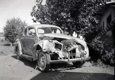 a9 Negative 1950's Ford v8 hot rod car wrecked california 564a | eBay
