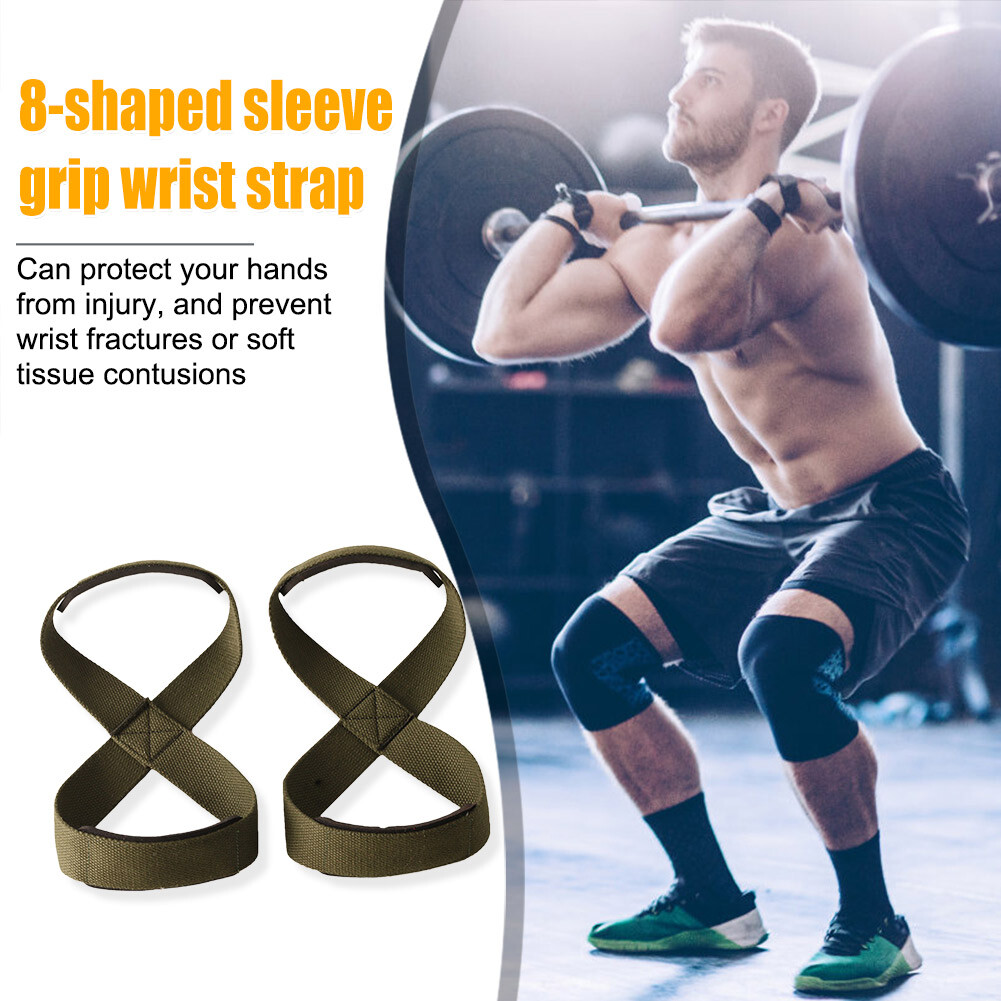Padded Figure 8 Deadlift Training Straps Pull-Ups Straps for Gym (Army ...