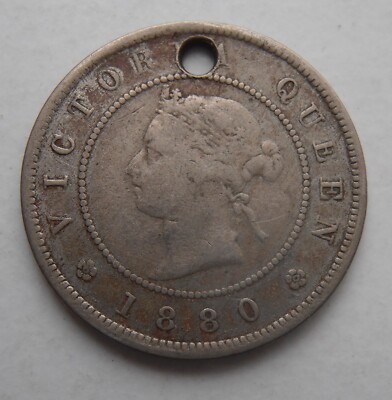 JAMAICA 1880 FARTHING HOLED | eBay