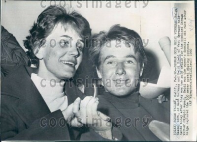 1960 Wire Photo German Olympic Gold Medalists Skiers Helga Haase Heidi ...