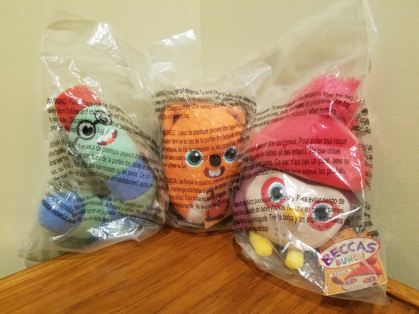 Becca's Bunch Plush Set of 3 Characters - Becca, Russell & Pedro - New ...