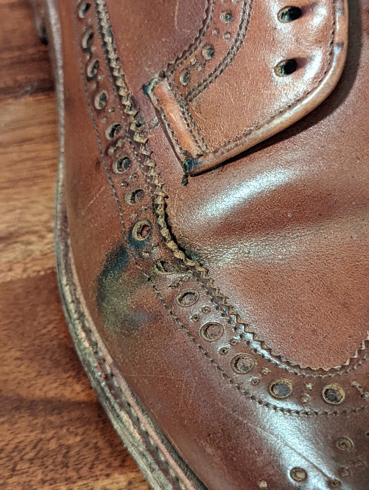 Meermin Cognac Shell Cordovan Longwing 6.5 UK Leather… - Gem