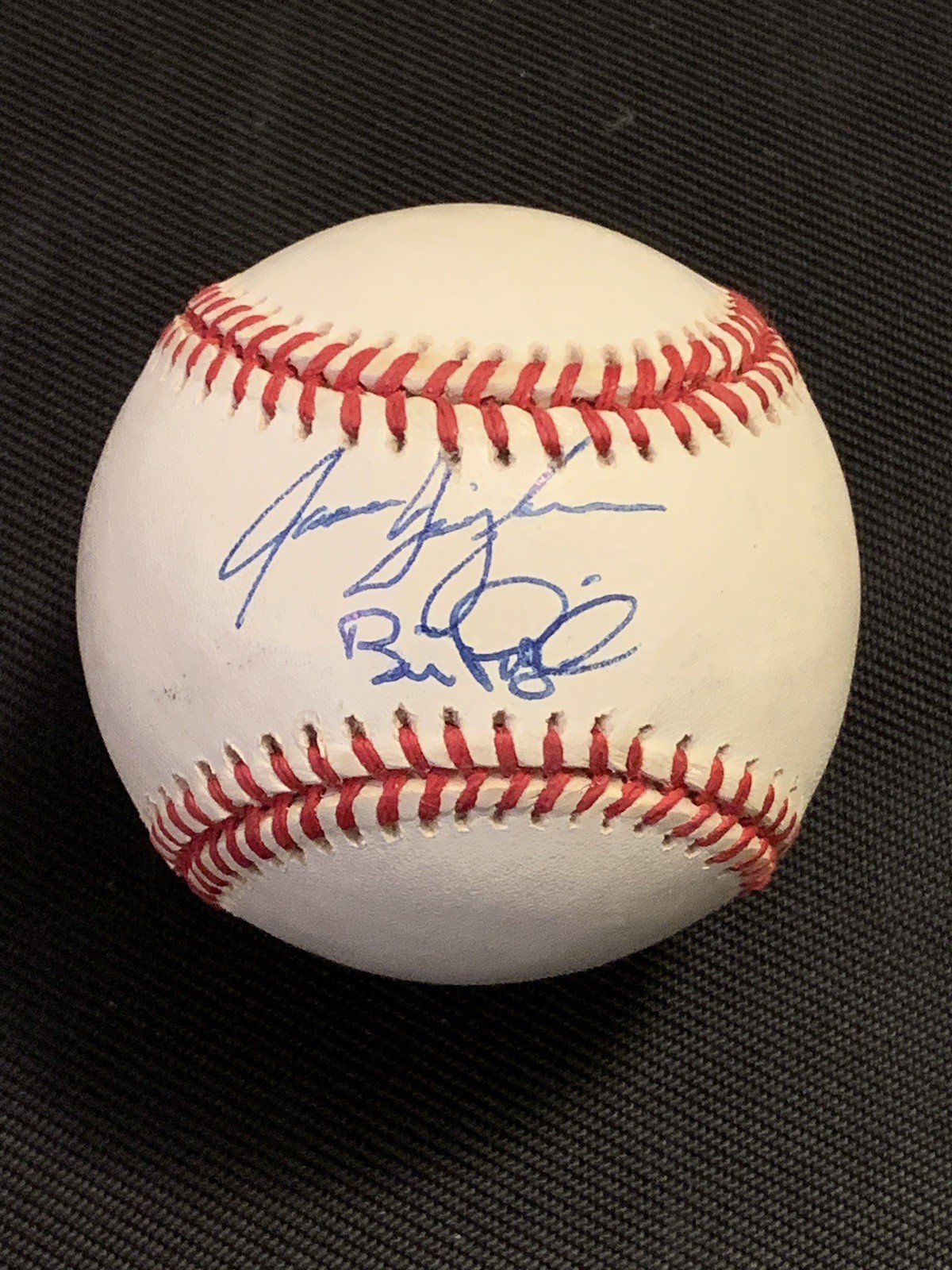 JASON ISRINGHAUSEN & BILL PULSIPHER SIGNED AUTOGRAPHED OML BASEBALL NY ...