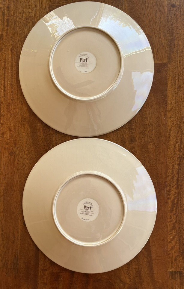 Set of 2 Pier 1 Sanctuary Starburst Stoneware 11-1/4" Dinner Plates | eBay