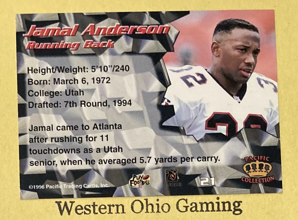 1996 Pacific Jamal Anderson #21 Blue Rookie Card | eBay