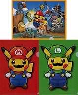 Super Mario Mario Pikachu & Luigi Pikachu A4 Clear File Set of 3 ...