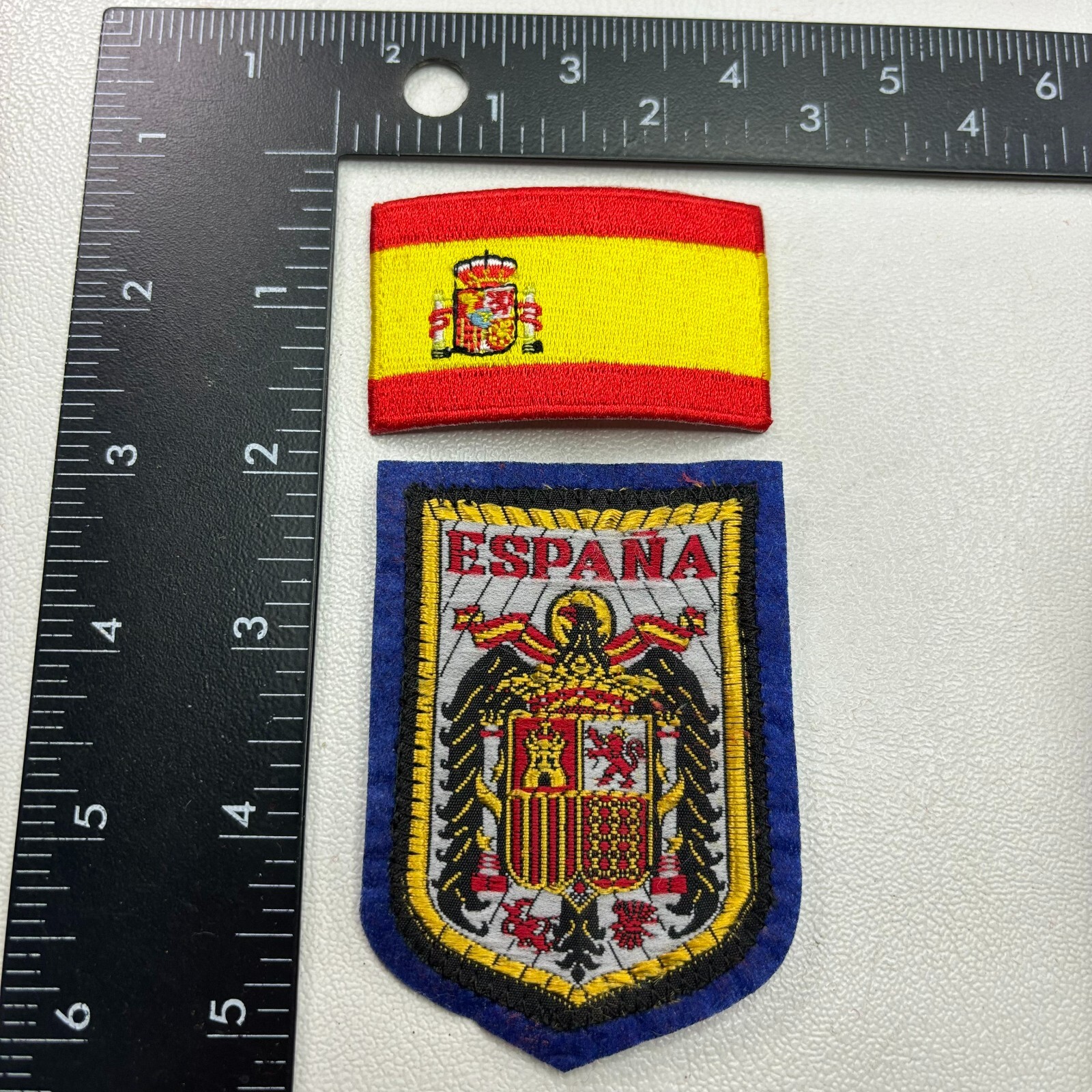 2 PATCHES LOT 1 FLAG THEME + 1 ESPAÑA Spain Patch Emblem (world travel ...