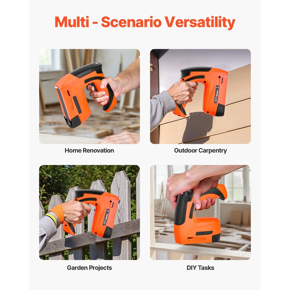 Cordless 2-in-1 Nail and Staple Gun 18 GA Battery Powered Stapler +2000 ...